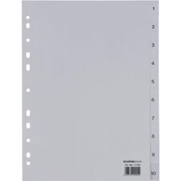 Sch&auml;fer Shop Sch&auml;fer Shop Select Ordnerregister, f&uuml;r DIN A4, numerisch, 10 F&auml;cher, Polypropylen, grau