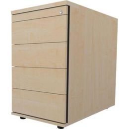 Sch&auml;fer Shop Sch&auml;fer Shop Select Standcontainer 13333, 1 Utensilienauszug, abschlie&szlig;bar, 4 Sch&uuml;be, B 428 x T 800 x H 740 mm, Ahorn