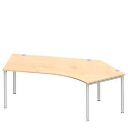 Sch&auml;fer Shop Sch&auml;fer Shop Genius Winkelschreibtisch MODENA FLEX 135&deg;, Ansatz rechts, Ahorn/wei&szlig;aluminium