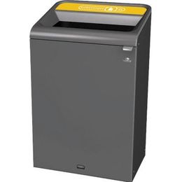 Recyclingstation Rubbermaid Configure, f&uuml;r Kunststoff, 125 l, Magnetverbindung, B 495 x T 610 x H 975 mm, gelb