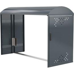 Anbausatz ohne Seitenwand f&uuml;r Fahhradgarage BikeBox 1 B mit Bogendach, anthrazitgrau RAL 7016