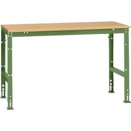Manuflex Grundtisch UNIVERSAL Standard, Tischplatte Multiplex, 1500x800, resedagr&uuml;n