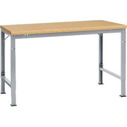 Manuflex Grundtisch UNIVERSAL Spezial, 1500 x 1000 mm, Multiplex natur, alusilber