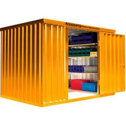 Materialcontainer MC 1300, lackiert, montiert, mit Holzfu&szlig;boden