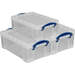 Really Useful Boxen, Fassungsvermögen 9 Liter, als Lager- und Kurierbox, 3er-Set