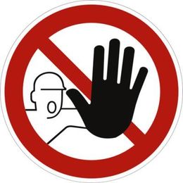 moedel Verbotsschild &bdquo;Zutritt f&uuml;r Unbefugte verboten&ldquo;, Folie selbstklebend, &Oslash; 100 mm, DIN 4844-2