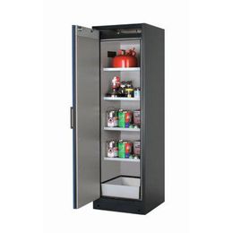 Sicherheitsschrank Typ 90 ASECOS Q-CLASSIC-90, Fl&uuml;gelt&uuml;r, Anschlag links, Front Enzianblau, B 599 x T 615 x H 1953 mm