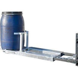 Fasswender Bauer Typ FW-I, f&uuml;r 200 l F&auml;sser, 300 kg, Kippvorgang per Seilzug, Stapleraufnahme, Stahl feuerverzinkt