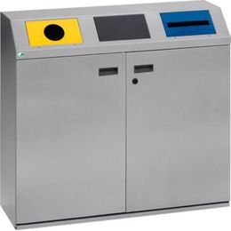 Var Wertstoff-Sammelstation, eckiges Kopfteil, silber