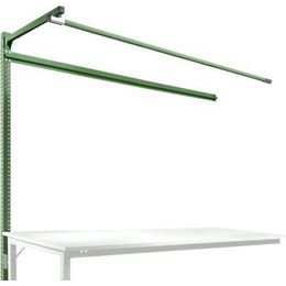 Manuflex Aufbauportal m. Ausleger, Ansatztisch STANDARD Arbeitstisch/Werkbank UNIVERSAL/PROFI, 2000 mm, resedagr&uuml;n