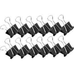 Maul Foldbackklammern, 19 mm, schwarz, 12 St&uuml;ck