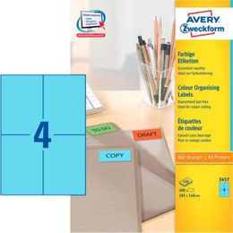 Avery Zweckform Etiketten 3457, 105 x 148 mm, 400 St&uuml;ck, blau