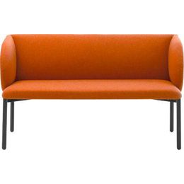 Sofa Leyform LIV, 2-Sitzer, rechteckig, B 1270 x T 620 x H 740 mm, mit Armlehnen & Gleitern, Stoffbezug, terracotta