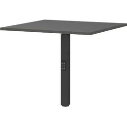Ansatztisch Porto, mechanisch höheneinstellbar, Stützfuß, B 800 x T 800 x H 680-910 mm, schwarz/graphit