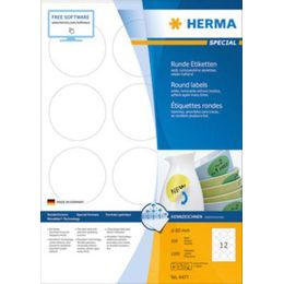 Herma runde Etiketten Nr. 4477 auf DIN A4-Bl&auml;ttern, 1200 Etiketten, 100 Bogen