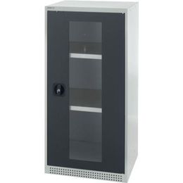 Sch&auml;fer Shop Sch&auml;fer Shop Genius Sichtt&uuml;rschrank FS, Stahl, mit Bel&uuml;ftungsl&ouml;chern, B 545 x T 430 x H 1105 mm, 3 OH, lichtgrau/anthrazitgrau, bis 250 kg