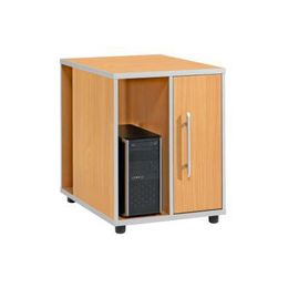 Sch&auml;fer Shop Sch&auml;fer Shop Select Anstellcontainer Moxxo IQ, PC-Towerfach, 1 T&uuml;r, 2 seitliche F&auml;cher, B 551 x T 800 x H 720 mm, Buche-Dekor