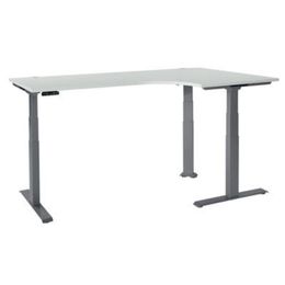 Sch&auml;fer Shop Sch&auml;fer Shop Genius Winkelschreibtisch Modena Flex, elektrisch h&ouml;henverstellbar, 90&deg; Winkel, T-Fu&szlig;, B 2000 mm, lichtgrau/anthrazit