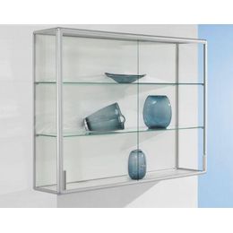 Wand-Pr&auml;sentationsvitrine, 1520 x 300 x 1020 mm, silber