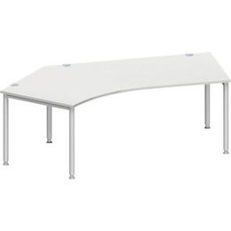 Sch&auml;fer Shop Sch&auml;fer Shop Genius Winkelschreibtisch MODENA FLEX 135&deg;, Ansatz links, lichtgrau/wei&szlig;aluminium