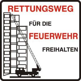 Parkverbot-Schild "Rettungsweg f&uuml;r die Feuerwehr freihalten" (Alu-Dibond)