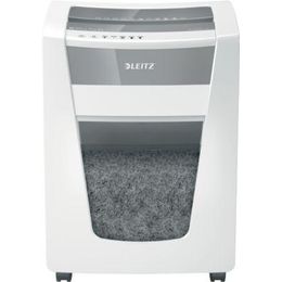 Leitz IQ Office Pro Aktenvernichter P4, Partikelschnitt 4 x 40 mm, 30 Liter, 20 Blatt Schnittleistung, Anti-Papierstau-Technologie, mit Rollen, wei&szlig;