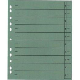 Sch&auml;fer Shop Sch&auml;fer Shop Select Trennbl&auml;tter, mit Taben, DIN A4- Format, Linienaufdruck, Universallochung, 100 St&uuml;ck, gr&uuml;n