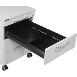 Schubladenunterteilung f&uuml;r Rollcontainer 1333, L 210 mm, A5, L&auml;ngsteiler, nur in Verbindung mit 330 mm langer Unterteilung verwendbar, Metall, schwarz