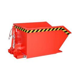 Bauer Kippbeh&auml;lter GU-E 500, mit Siebblech & Ablasshahn, &ouml;l-/wasserdicht, staplertauglich, B 780 x T 1440 x H 680 mm, feuerrot RAL 3000