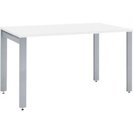 Sch&auml;fer Shop Sch&auml;fer Shop Select Schreibtisch LOGIN, 4-Fu&szlig;, B 1200 x T 800 x H 740 mm, wei&szlig;/wei&szlig;alu