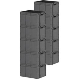 Sch&auml;fer Shop Euro Box SSI Sch&auml;fer Serie LTF 6320, Volumen 62,7 l, bis 30 kg, Durchfassgriff, L 600 x B 400 mm, Blauer Engel, Recycling-PP, eisengrau, 10 St&uuml;ck