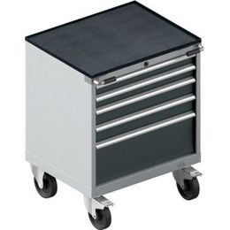 Sch&auml;fer Shop Sch&auml;fer Shop Select Schubladenschrank mit Rollen WSK 18-27, 4 Sch&uuml;be, bis 200 kg, B 411 x T 572 x H 770 mm, anthrazitgrau/wei&szlig;aluminium