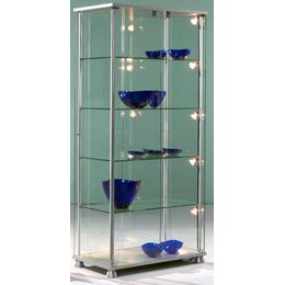 Stand-Pr&auml;sentationsvitrine Forum V, B 830 x T 430 x H 1760 mm o. Beleuchtung