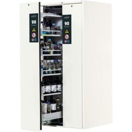 Sicherheitsschrank Typ 90 ASECOS V-MOVE-90, 2 Vertikalausz&uuml;ge, Reinwei&szlig;/Reinwei&szlig;