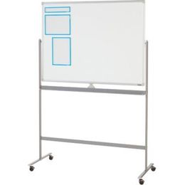 Sch&auml;fer Shop Sch&auml;fer Shop Select Mobiles Whiteboard, 2-seitig nutzbar, wei&szlig; lackiert, drehbare Tafel, 4 Lenkrollen, H 900 x B 1200 mm + 3-teiliges Magnetrahmenset