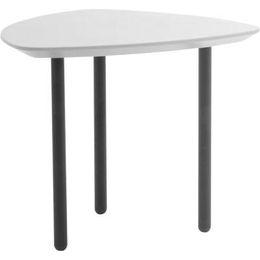 Beistelltisch Leyform EOS, Stahlrohrf&uuml;sse, MDF Tischplatte, B 550 x T 510 x H 460 mm, wei&szlig;
