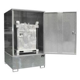 Gefahrstoffschrank Bauer GS-4, Stahlblech, unterfahrbar, f&uuml;r 1 x 1000 l IBC, B 1475 x T 1460 x H 2410 mm, verzinkt
