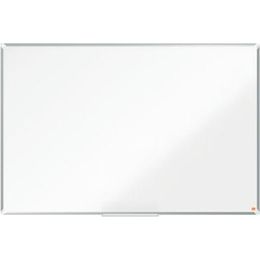 Whiteboard NOBO Premium Plus, magnethaftend, mit Ablageschale, B 1500 x H 1000 mm, Stahl lackiert, wei&szlig;, inkl. Boardmarker