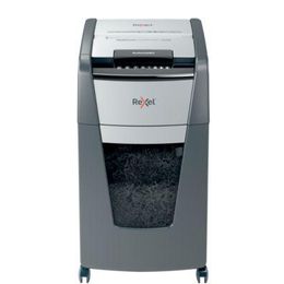 Rexel Optimum AutoFeed+ 225M Aktenvernichter P5, Vollautomatik, Mikroschnitt 2 x 15 mm, 60 l, 225 Blatt Schnittleistung, mit Rollen, schwarz
