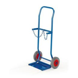 ROLLCART Stahlflaschenkarre f&uuml;r 2 Stahlflaschen &Oslash; 140 mm bzw. 2 Flaschen &Oslash; &aacute; 10 Liter, Luft-Bereifung