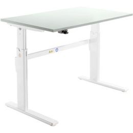 Sch&auml;fer Shop Sch&auml;fer Shop Select Schreibtisch, elektrisch h&ouml;henverstellbar, Rechteck, C-Fu&szlig;, B 1200 x T 800 x H 725-1185 mm, lichtgrau/wei&szlig;