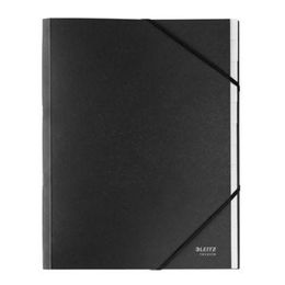 Leitz&reg; Sammelmappe Recycle, A4, 12 F&auml;cher mit Blanko-Taben, Inhaltsverzeichnis, Gummibandverschluss, 100 % recycelbar, Karton, schwarz
