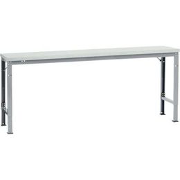 Manuflex Grundtisch UNIVERSAL Spezial, 2000 x 800 mm, Kunststoff lichtgrau, alusilber