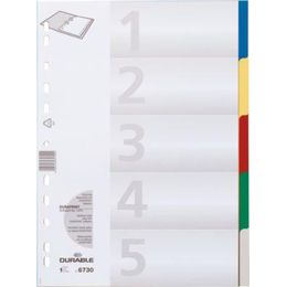 Durable PP-Register, 5 Bl&auml;tter