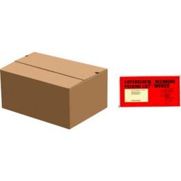 Versandkartons, Automatikboden, wiederverschlie&szlig;bar, bis 20 kg, L 305 x B 215 x H 135 mm, 50 St&uuml;ck + 250 Lieferscheintaschen, DIN lang, PCR-Polyethylen