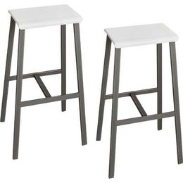 Barhocker Meeting Point, Industriedesign, wei&szlig;, Rohstahlbeine, Sitzh&ouml;he 770 mm, 2 St&uuml;ck
