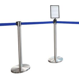 Absperrpfosten, 2 St&uuml;ck + Tafel, blau