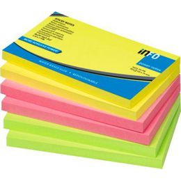 inFO Power Notes Haftnotizen, 125 x 75 mm, 80 Blatt pro Block, 6 Bl&ouml;cke, 3 Farben