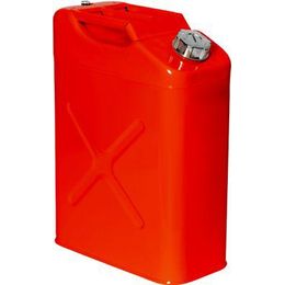 ASECOS Transportkanister, Edelstahl 1.4301, rot, 20 l, B 175 x T 345 x H 470 mm, Schraubkappe mit flexibler Welle, &Uuml;berdruckventil