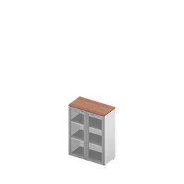 Glast&uuml;renschrank ARLON OFFICE, 3 Ordnerh&ouml;hen, T&uuml;ren mit Rahmen, B 900 mm, Nuss